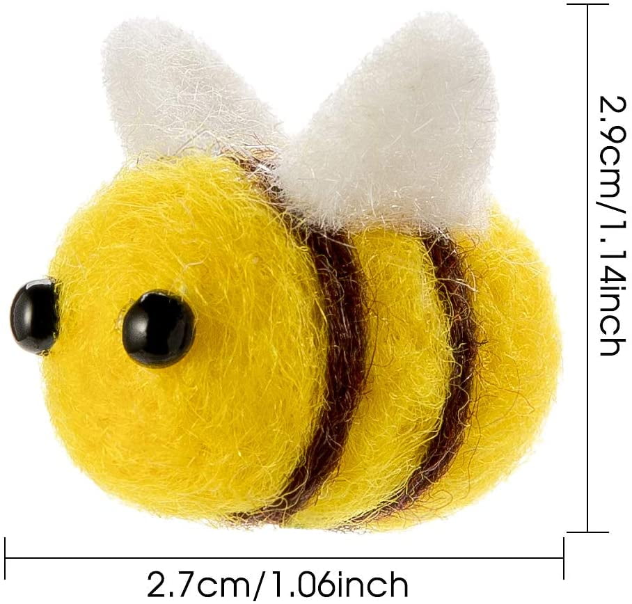 Fiber Arts Art & Collectibles Wool fluffy bees bee miniatures bumblebee ...