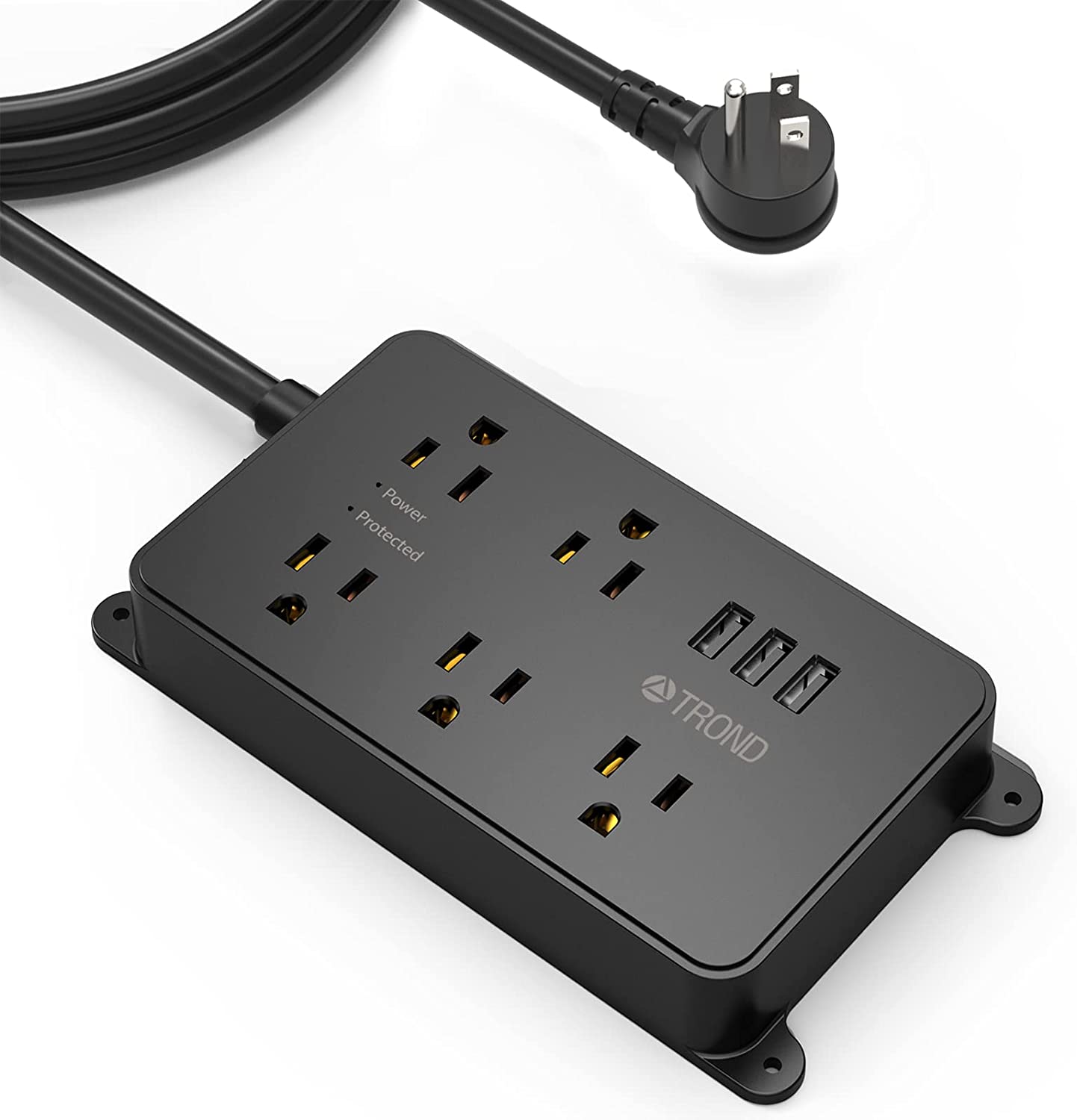 TROND Surge Protector Power Strip with USB, 10ft Long Extension Cord ...