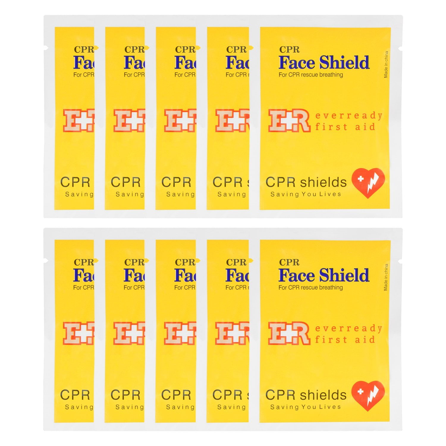 Ever Ready First Aid CPR Face Shield - 10 Pack - Walmart.com