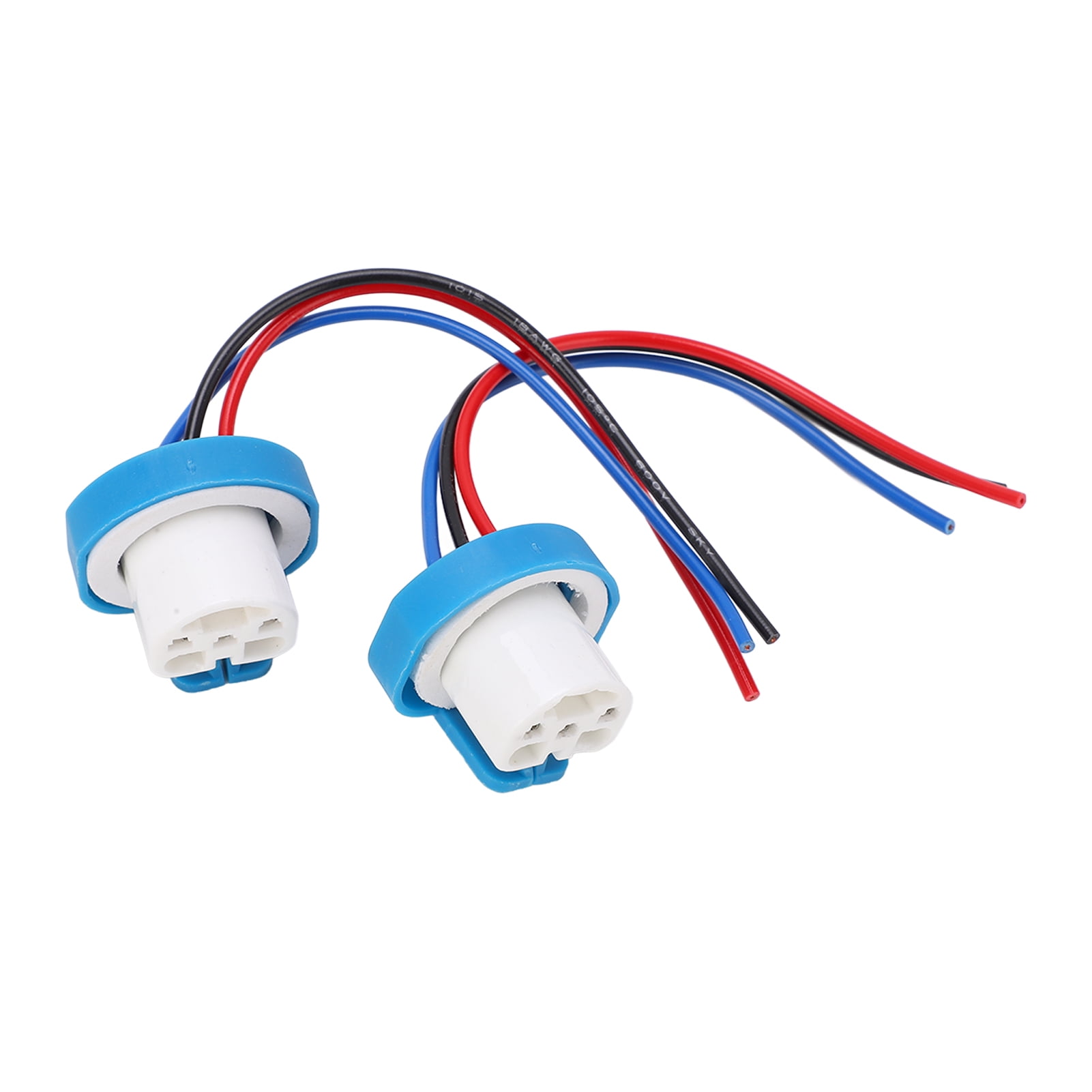 2PCS 9007‑2 Headlight Ceramic Female Base Socket Bulb Holder Wire ...