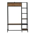 Woven Paths Modern Hall Tree with Bench and 5 Shelves, Reclaimed ...