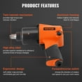 CAFORKP Heavy-Duty 1/2" Air Impact Gun with 880ft-lbs Maximum Torque ...