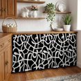 Abstract Line Cabinet Curtains for Kitchen 28"W x 51"L, Retro White ...