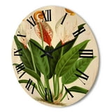 Designart 'Retro Wildflowers' Farmhouse Wood Wall Clock - Walmart.com