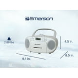 Emerson EPB-3003 Portable CD/Cassette Boombox with AM/FM Radio, White ...