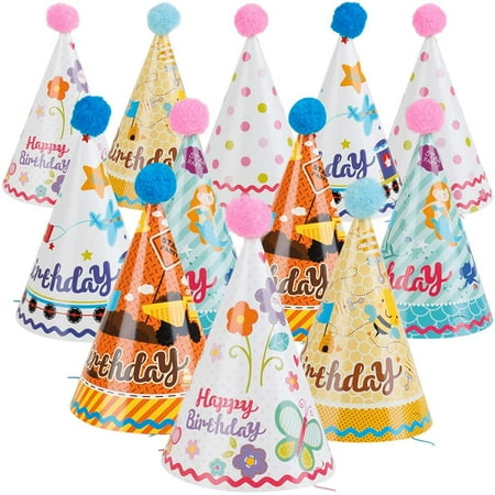 Birthday Party Hats HTOOQ Fun Celebration Kit of 12 Colorful Happy ...
