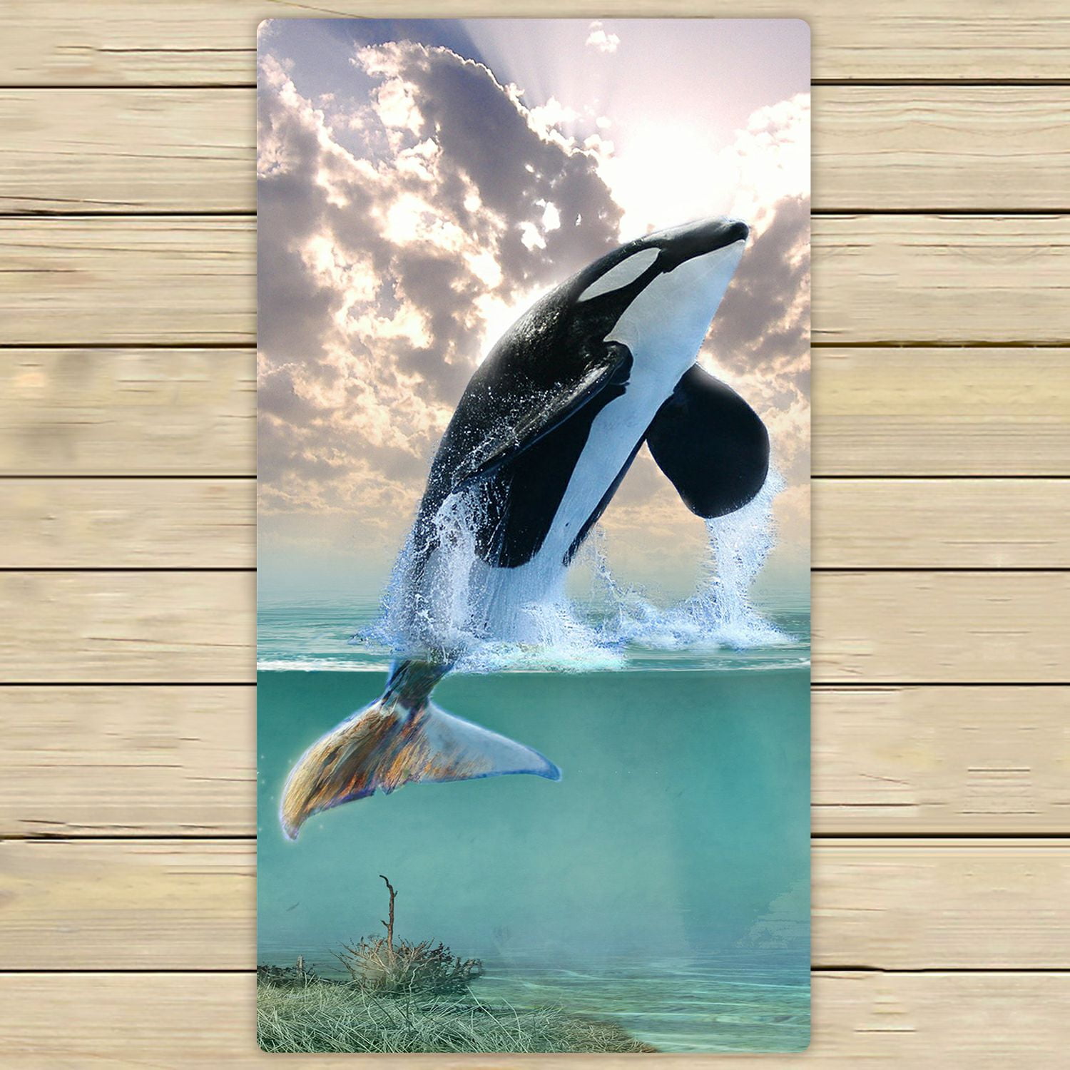 ZKGK Whale in the Sea Hand Towel Bath Towels Beach Towel For Home ...