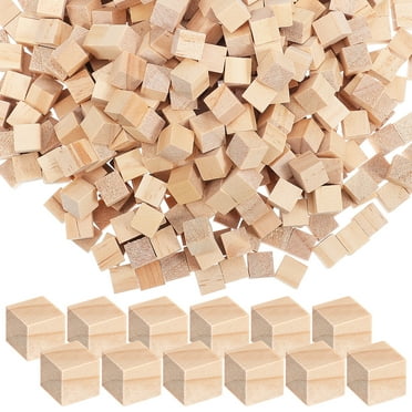 SEUNMUK 400 Pcs 1 inch Natural Unfinished Wood Blocks, 25mm Small ...
