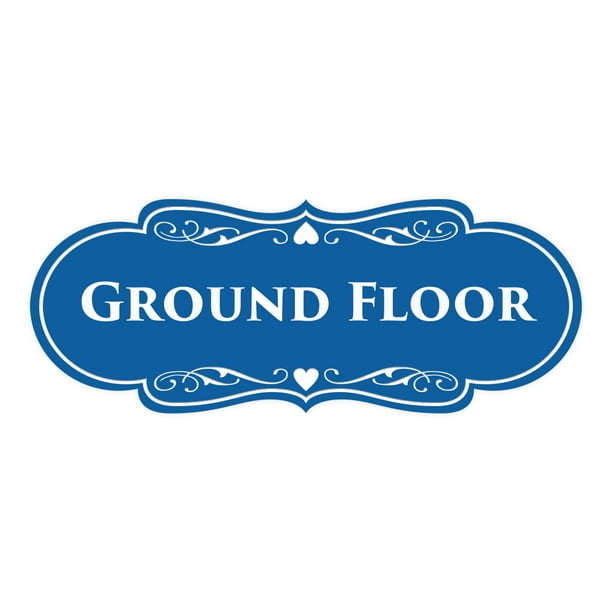 Signs ByLITA Designer Ground Floor Sign (Blue) - Large - Walmart.com