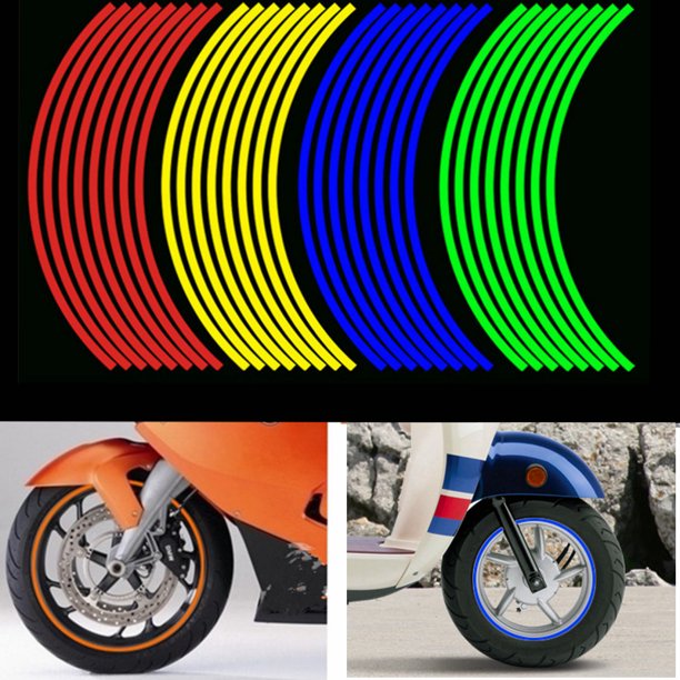 Motorcycle 12 - inch Reflective Wheel Sticker Wheel Ring Waterproof ...