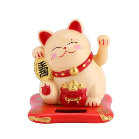 Yosoo Solar Powered Cute Waving Cat Good Luck Wealth Welcoming Cats ...