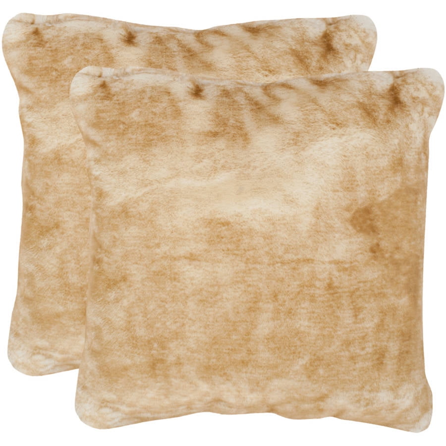 Safavieh Faux Fox 20" x 20" Light Brown Pillow, Set of 2 - Walmart.com