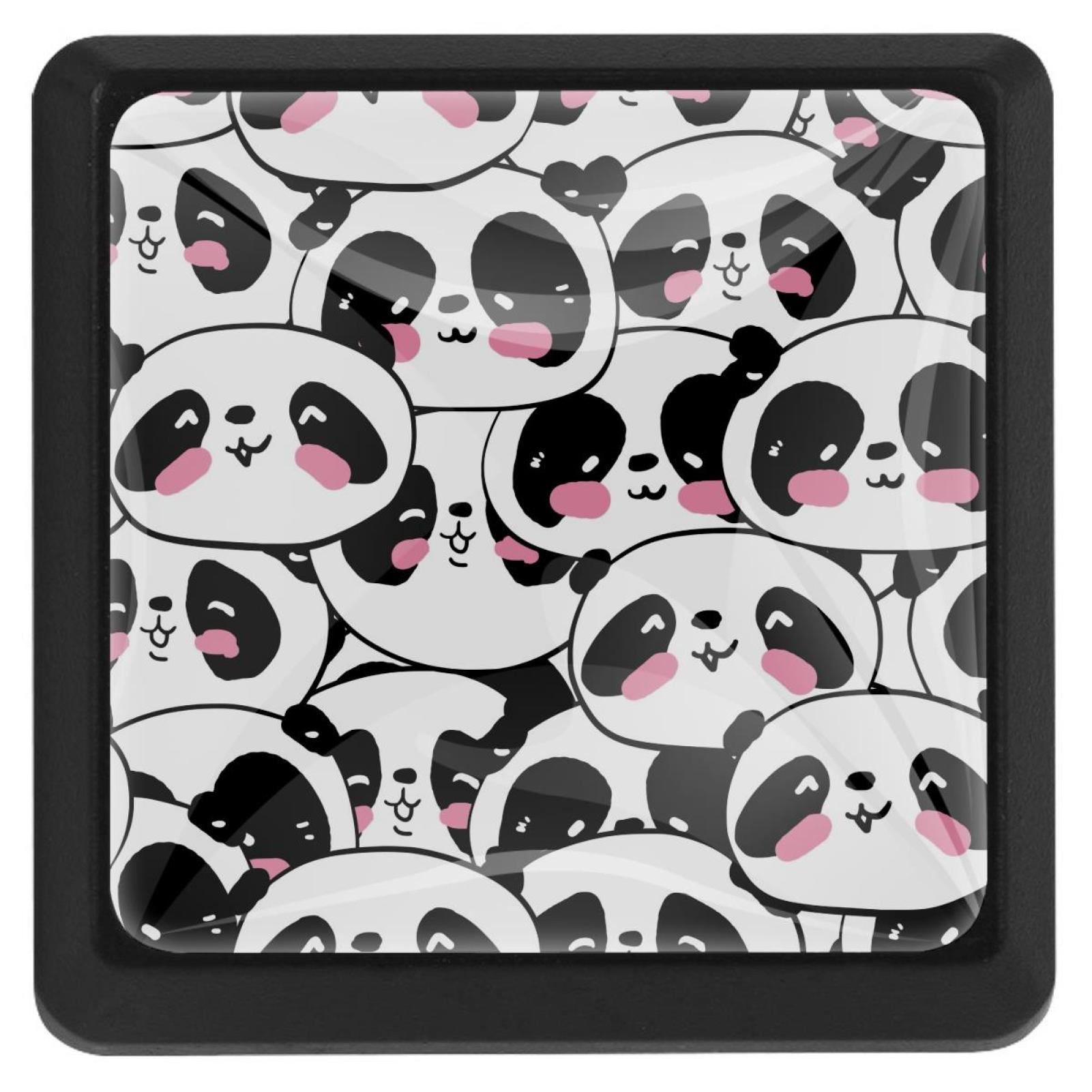 3 Pack Panda Square Cabinet Door Knobs Decor for Cupboard Dressing ...