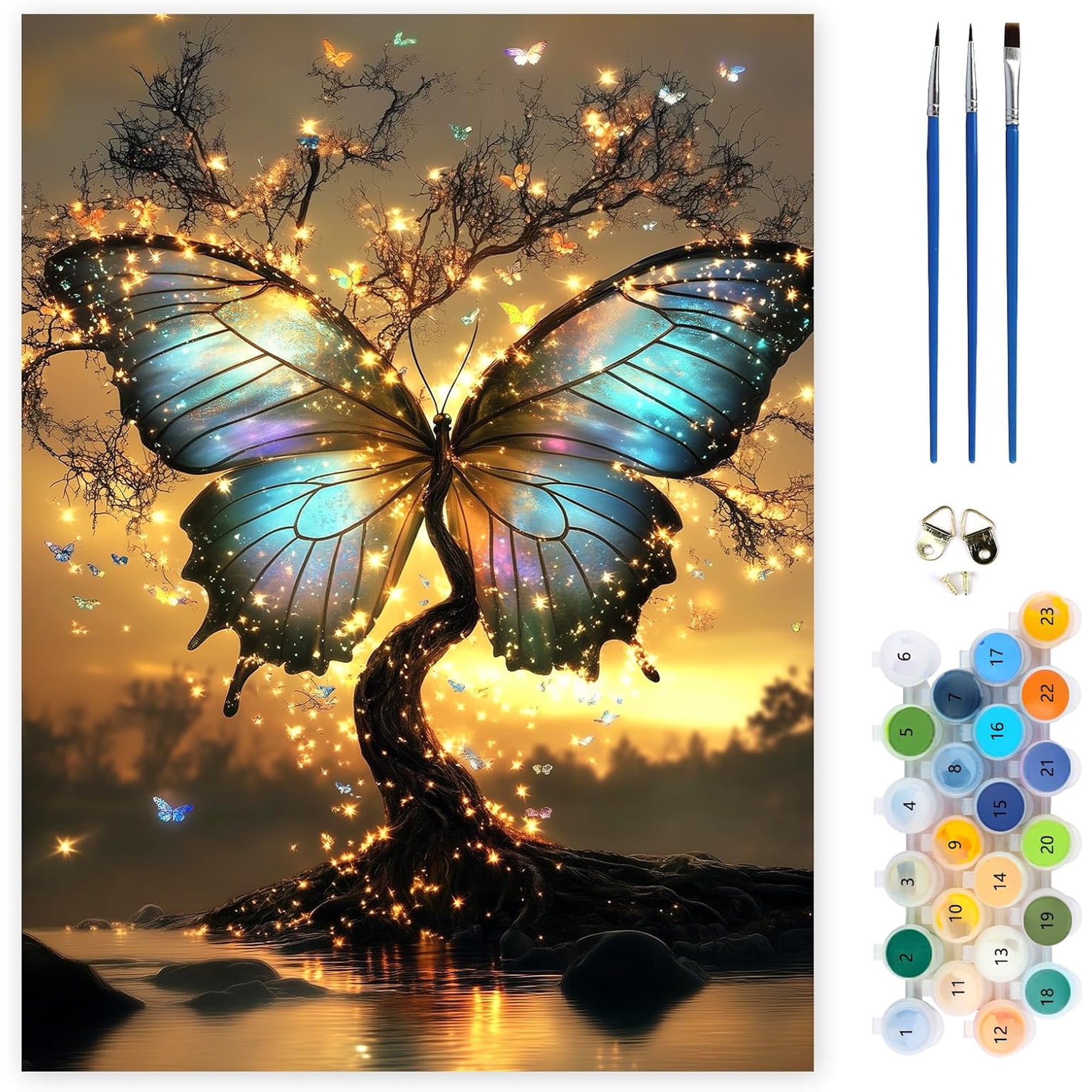 Click here for Nobrand Paint By Number Kit (Adults)  Butterfly Pa... prices