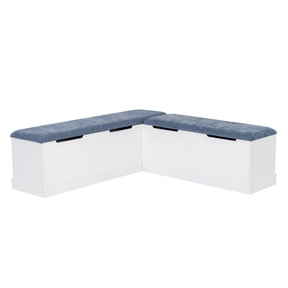 Linon Romero Backless Corner Nook with Storage, 5-Piece Cushion Set ...
