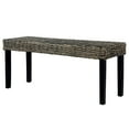 vidaXL Bench Dining Bench Wooden Seat Natural Kubu Rattan and Solid ...