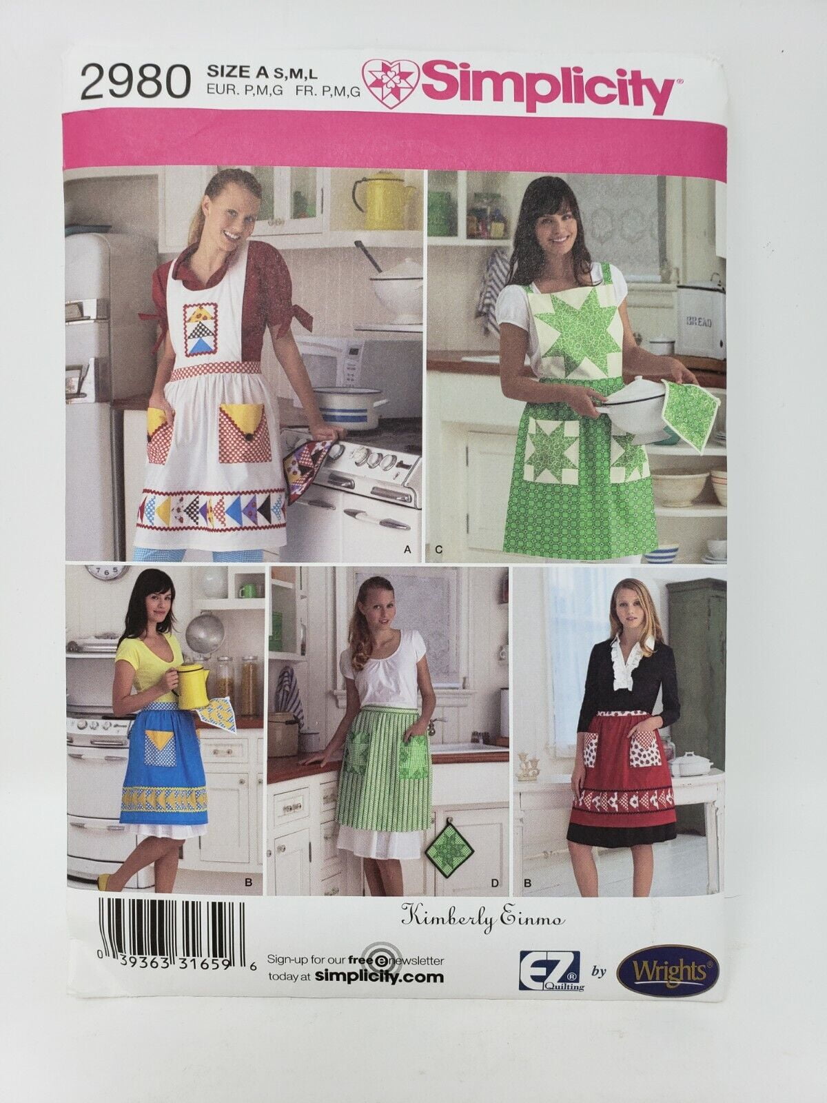 Simplicity 2980 Misses Patchwork Aprons Pattern SIZE S (S, M, L ...