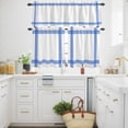 Blue Modern Striped Kitchen Curtains and Valances Set, Simple Stripe ...