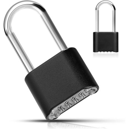 SICED Long Shackle Locker Combination Padlock - 4 Digits - Weatherproof ...