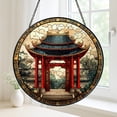 Decorative Garden Pavilion Gate Stained Glass Suncatcher Window Hanging ...
