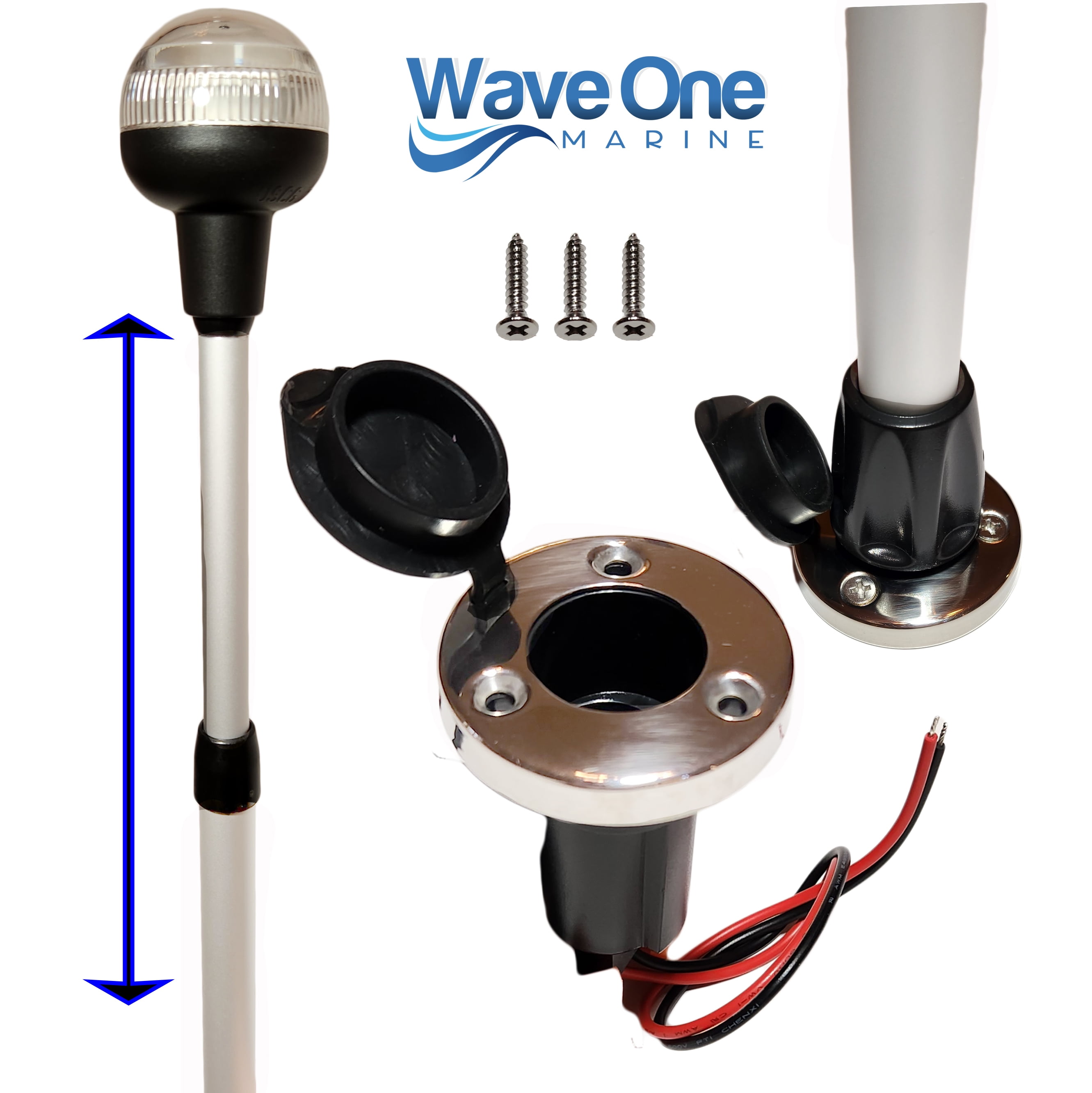 Wave One Marine | Adjustable Telescoping All-Around LED Anchor Light ...