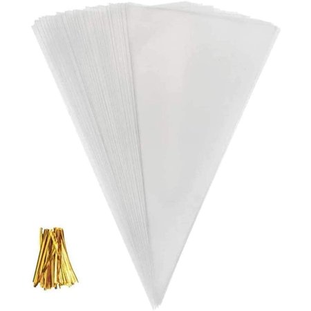 200 Pieces Plastic Triangle Bags with Twist Ties, mueisuert 7.1 * 14 ...