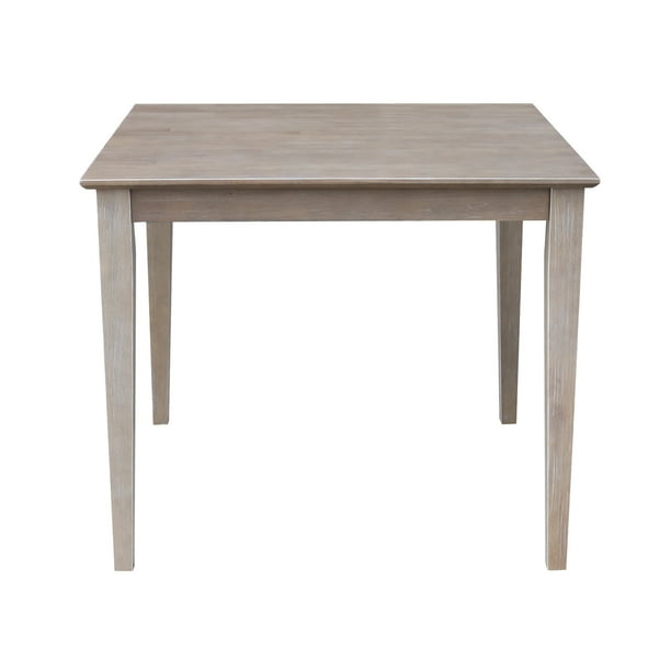 Solid Wood 36" x 36" Dining Table in Washed Gray Taupe - Walmart.com