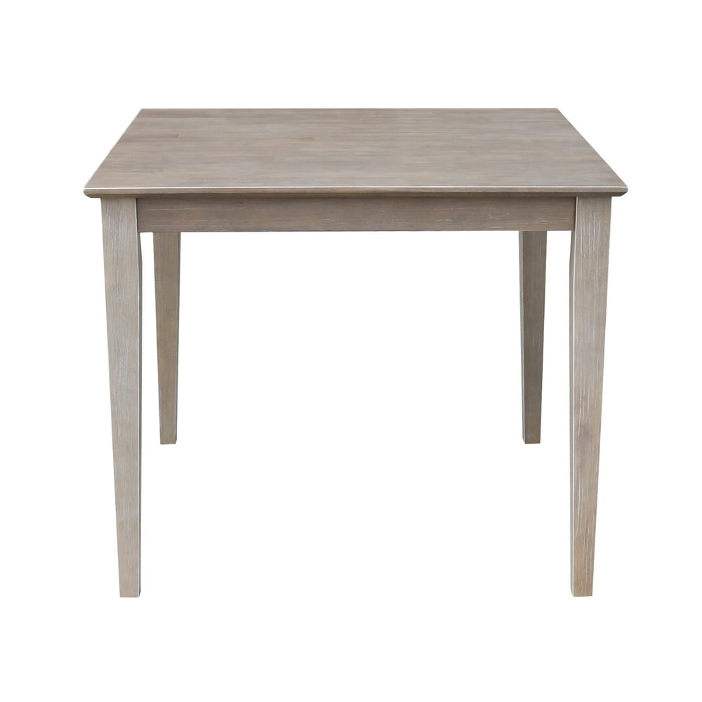 Solid Wood 36" x 36" Dining Table in Washed Gray Taupe - Walmart.com ...