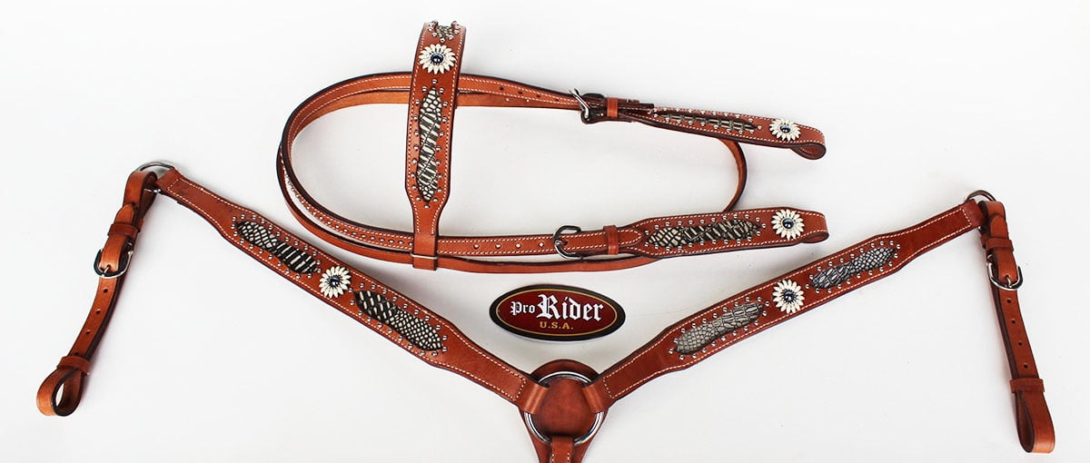 Horse Show Saddle Tack Rodeo Bridle Western Leather Headstall Breast ...