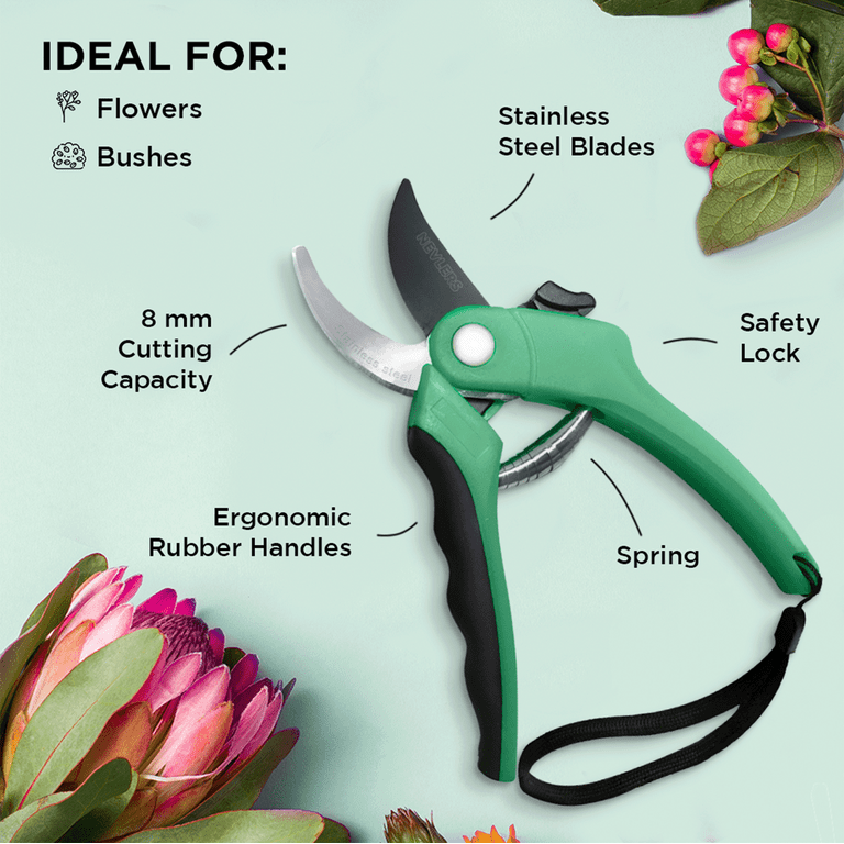 Mockins professional heavy duty garden bypass pruning shears store