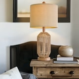 "Free Shipping! Oneach Farmhouse Rattan Table Lamp for Living Room ...