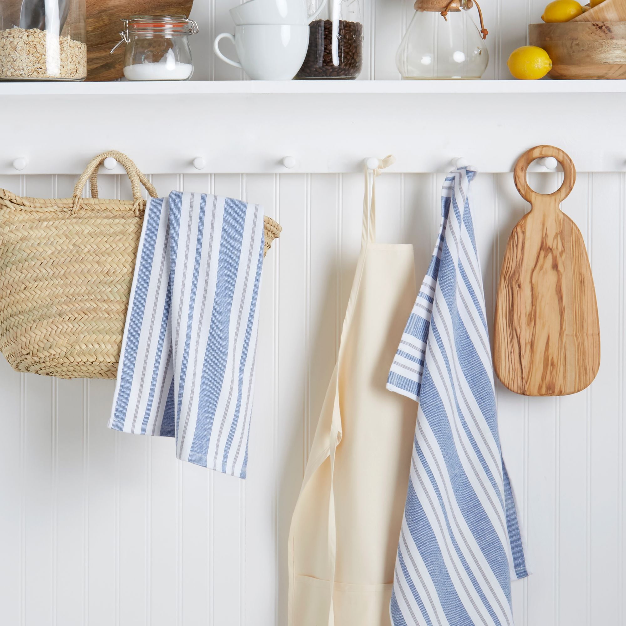 Martha Stewart Morris Stripe Cotton Kitchen Towel Set, Blue, 2 Piece ...