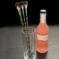 Cocktail Spoon with Fork Double Heads Stainless Steel Long Spiral ...