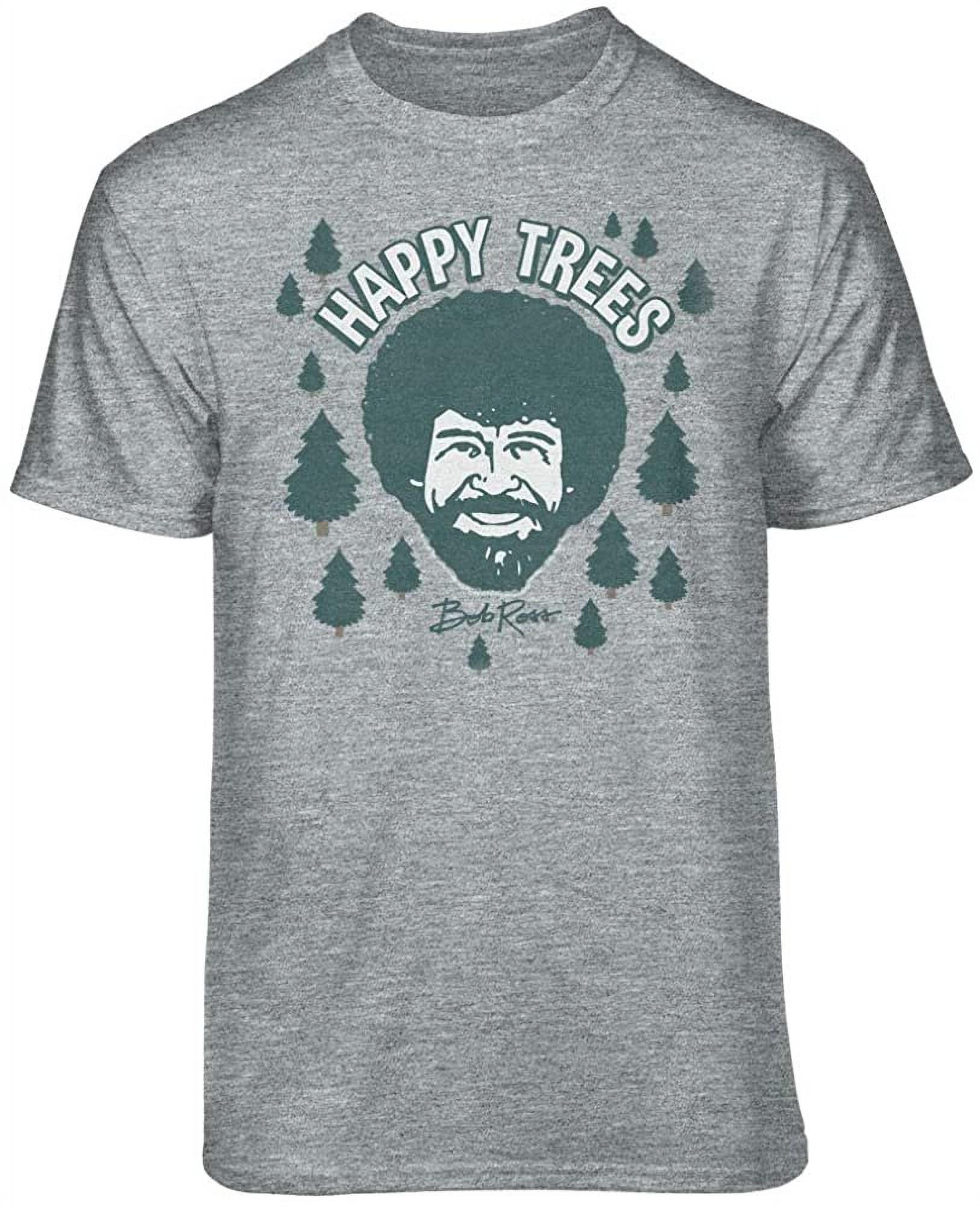 Teelocity Bob Ross Happy Trees Sketchy Athletic Heather Short Sleeve ...