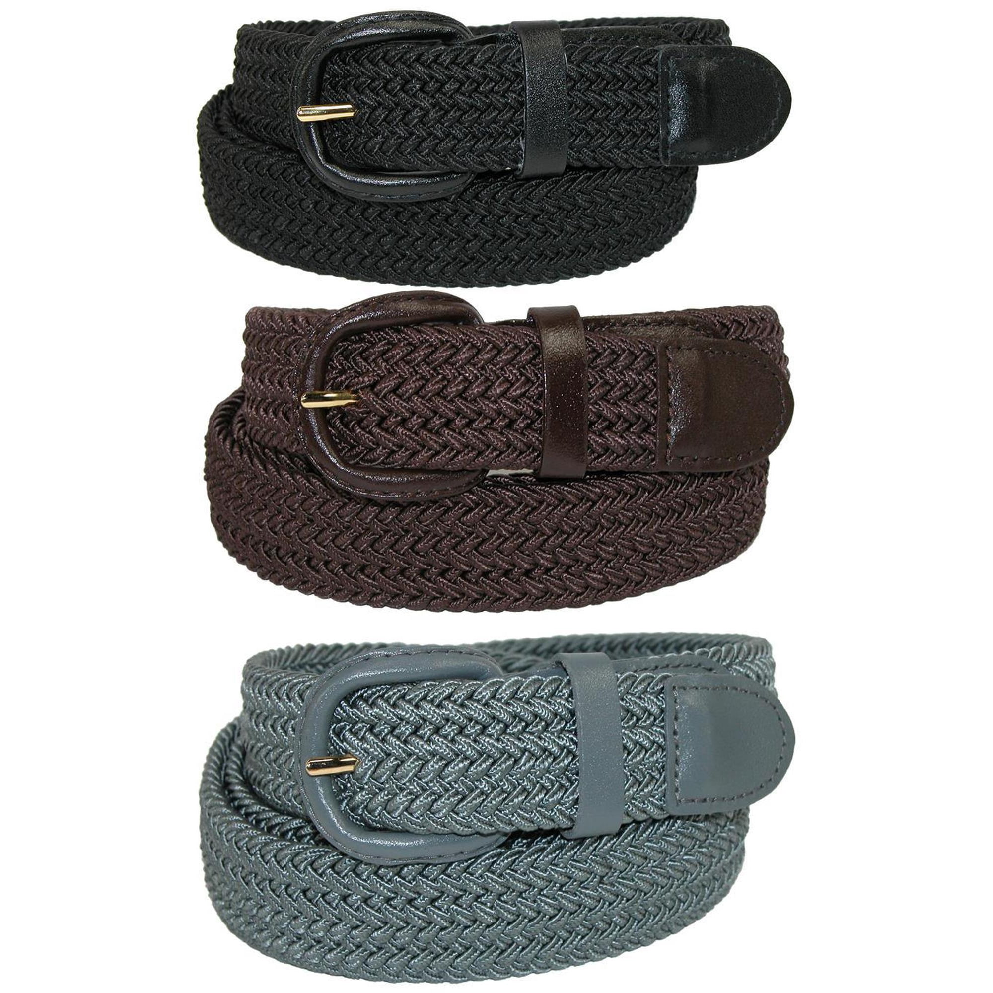 Click here for Ctm Elastic Braided Stretch Belt (Pack Of 3 Colors... prices