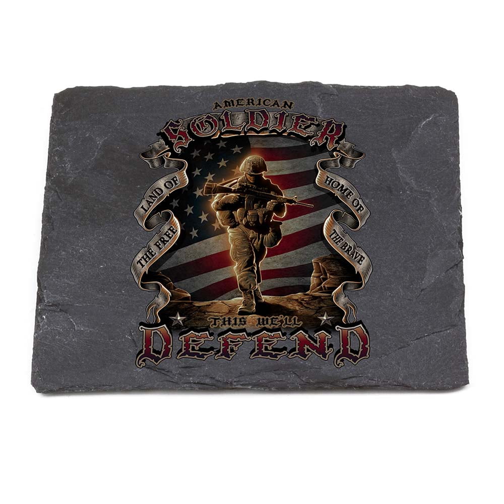 US Army Natural Stone Coaster - American Soldier (Set Of 4) - Walmart.com