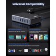 200W USB C Charger Block,GaN IV Charging Station 8 Ports,QC4.0 Fast ...