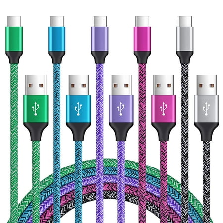 Type C Charging Cable Fast Charge 5Pack 6ft Power Cord for Samsung ...