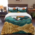 Abstract Landscape Duvet Cover Set California King Size, Mountain Peaks ...