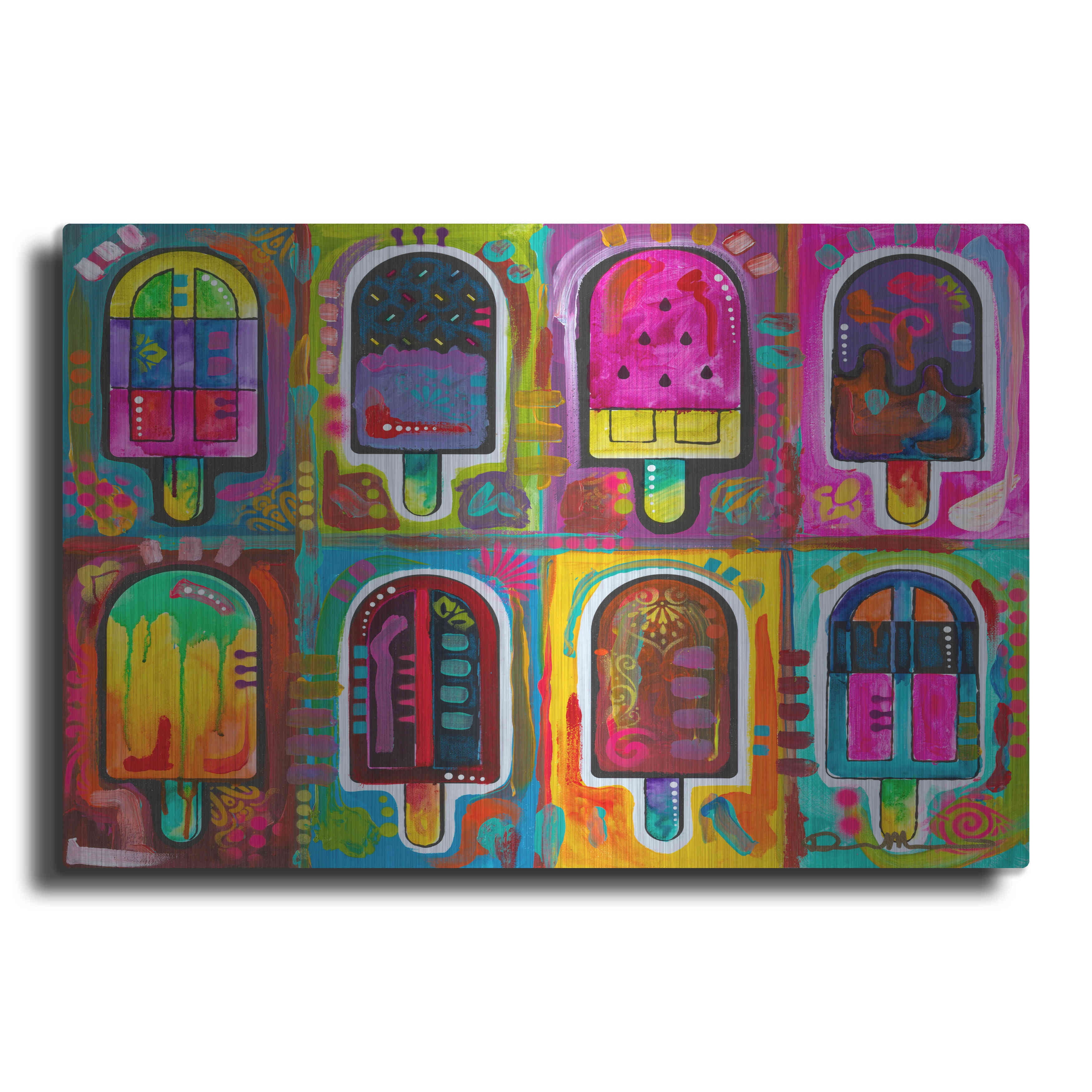 Luxe Metal Art 'Ice Pops 2' by Dean Russo, Metal Wall Art, 24"x16 ...
