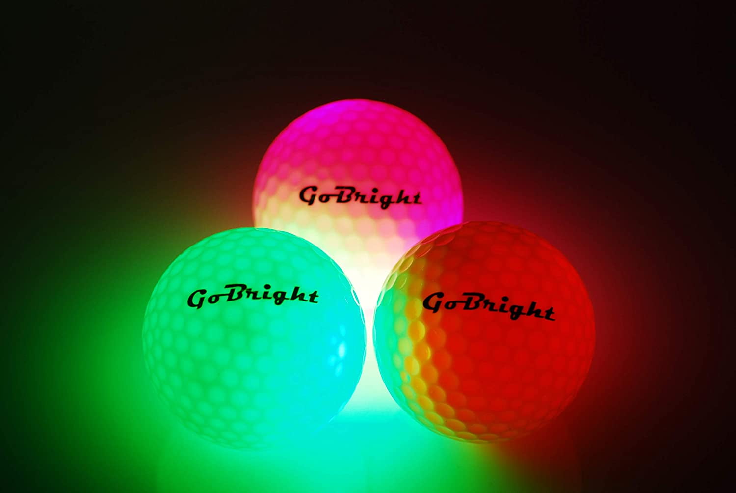 GoBright Green, Pink, and Orange LED Light Up Golf Balls - Ultra Bright ...