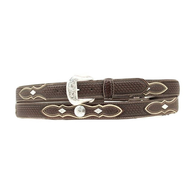 Nocona Western Belt Mens Leather Tooled Diamond Conchos Black N2509202 ...