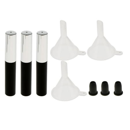 3 Packs 4ml Empty Tube Eye Rubber Inserts+Funnels Set - Black, as ...