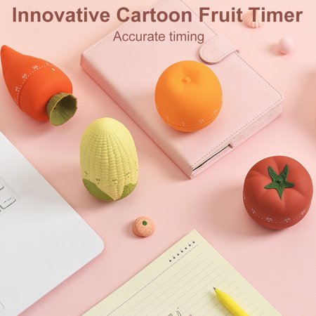 Cartoon Fruits Timer Rotation Time Manager Learning Timing Alarm Clock ...