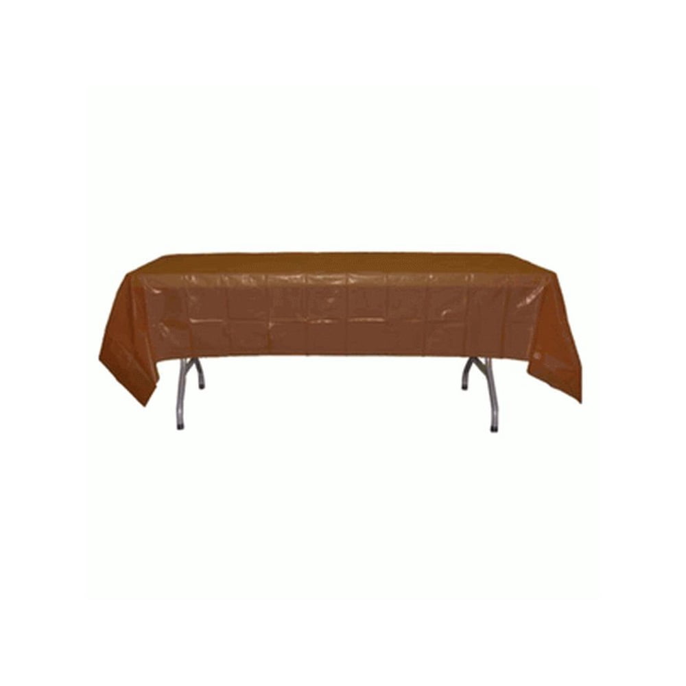*12 Count* Brown Rectangular Plastic Tablecloths 54" x 108" - Walmart ...