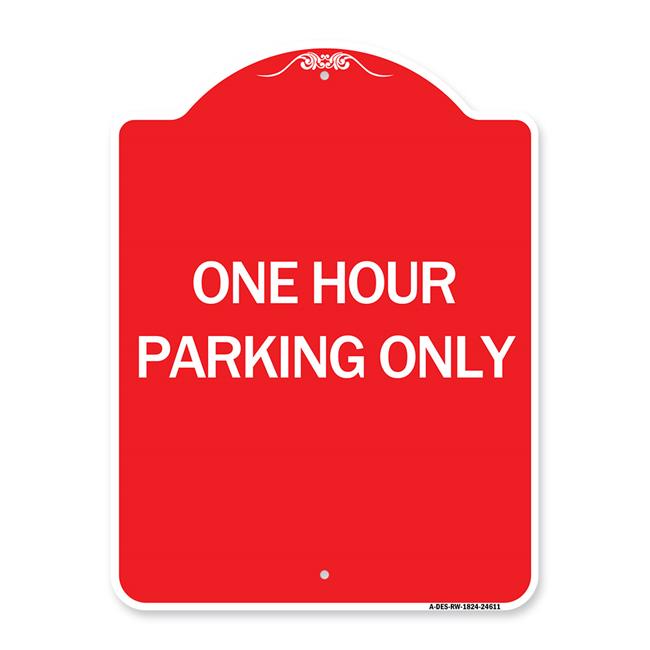 SignMission 18 x 24 in. Designer Series Sign - One Hour Parking Only ...