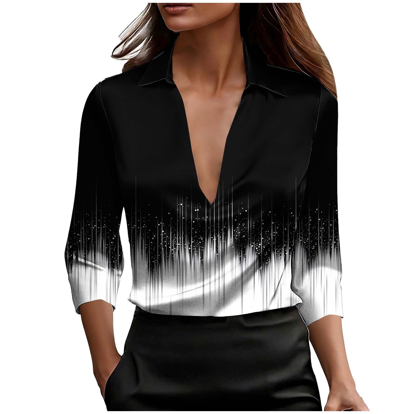 Click here for Craaazy Womens Elegant Silk Satin-Like Turndown Co... prices