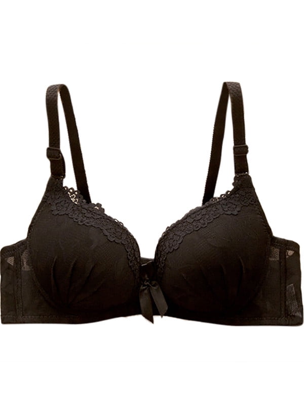 Ladies Lace Sexy No Steel Ring Bra Girl Gathered Adjustment Chest ...