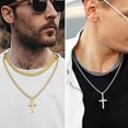 4Pcs Cross Necklace for Men,Stainless Steel Chains for Men Layered ...