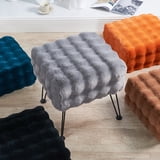 Home Soft Things Bubble Textured Stool Ottoman - Taupe - 17'' x 17'' x ...